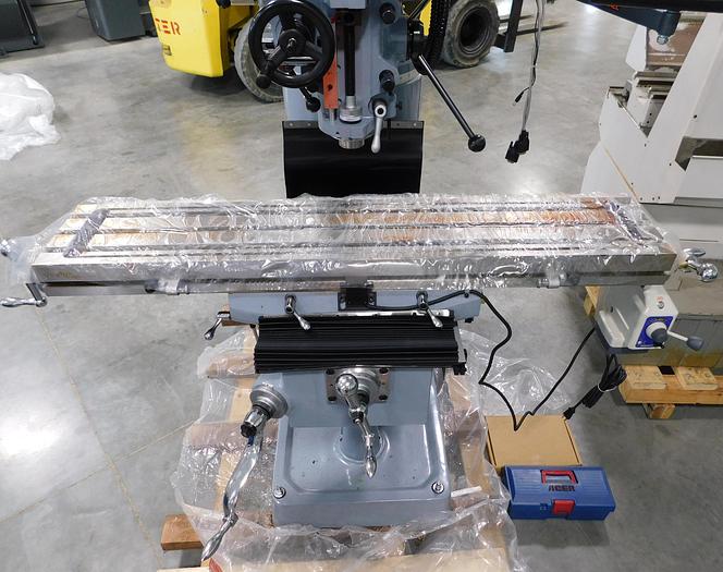 Acer #3VS-II E-Mill, vertical mill, 9" x49" tbl., 3 HP, 34" X, 12" Y ...