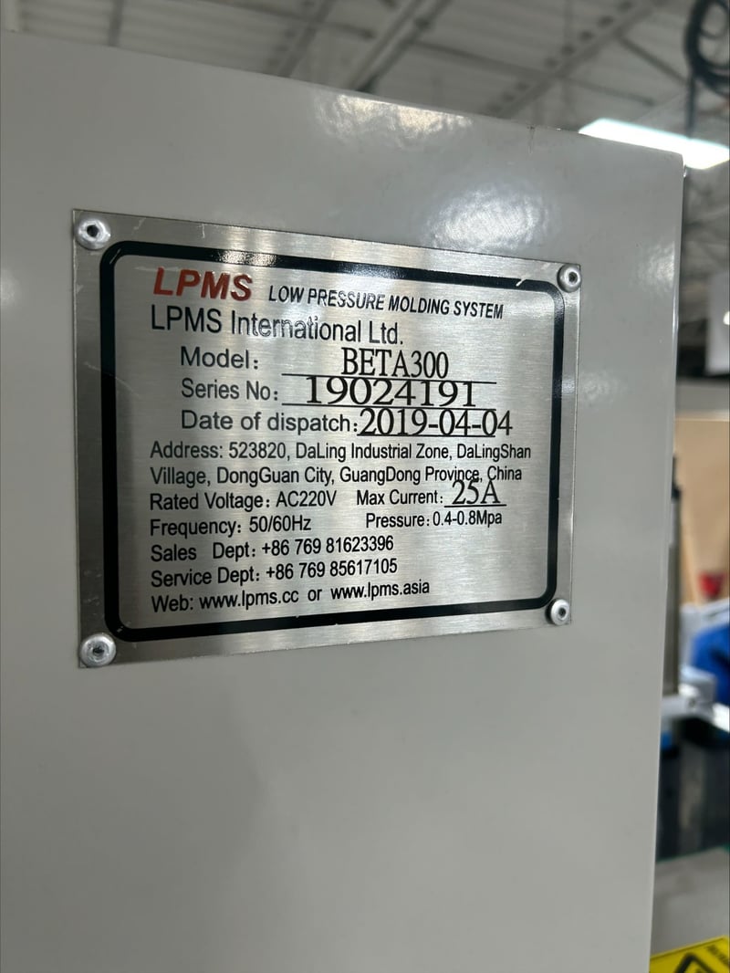 LPMS #Beta-300, low pres. Horiz injection molding machine, melt tank, 2 ...