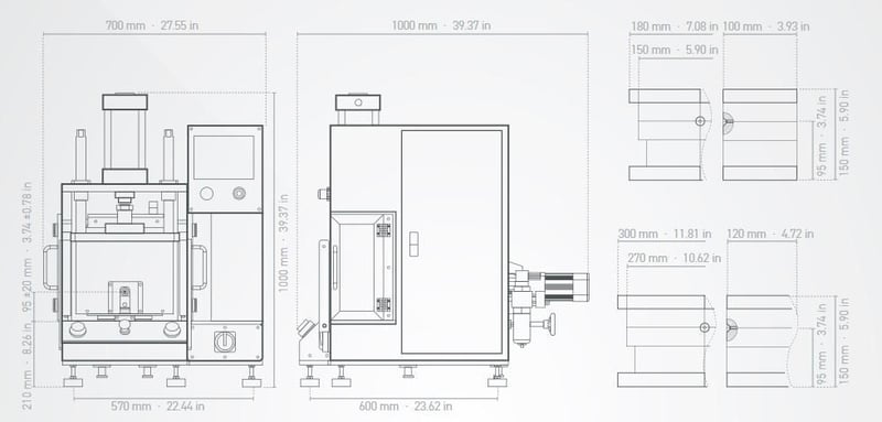 LPMS #Beta-300, low pres. Horiz injection molding machine, melt tank, 2 ...