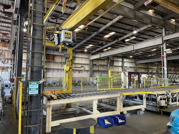 10000 lb. Pro-Eco, banding line, 72" outside dimension, downlayer, 2 ...