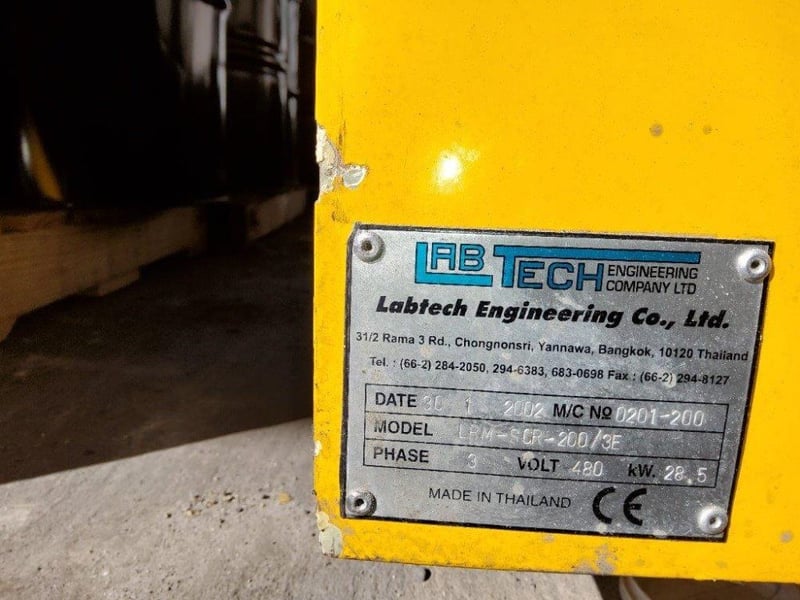 Labtech Scientific #LRM-SCR-200/3E, Two Roll Mill, 450 mm x 200 mm, 28. ...