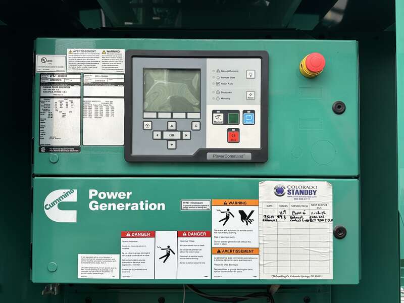 450 KW Cummins #DFEJ, diesel generator set, 277/480 Volts, 38 hours ...