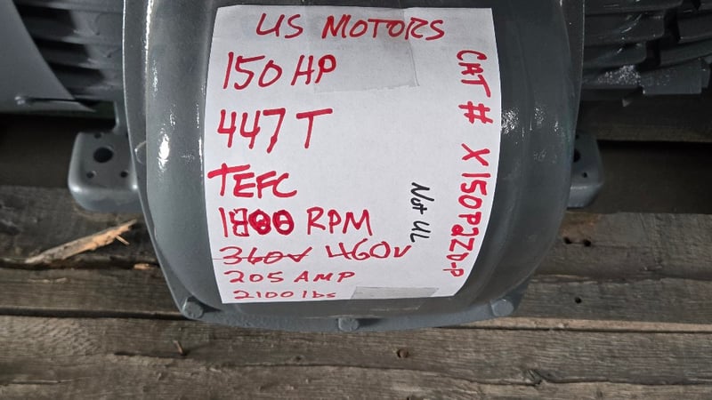 150 HP 1800 RPM U.S. Motors, Frame 447T, TEFC, 460 Volts For Sale ...