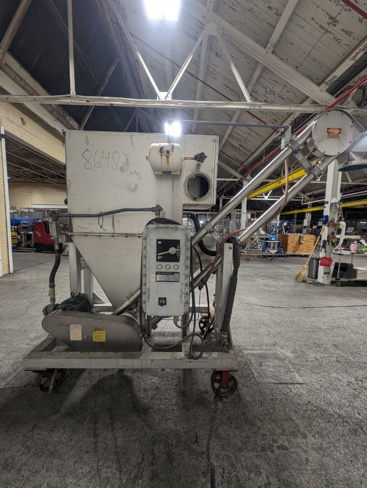 Spiroflow #Z-0807, Bag Dump Station, Stainless Steel, w/Tubular Drag Discharge Conveyor, 2 HP ...