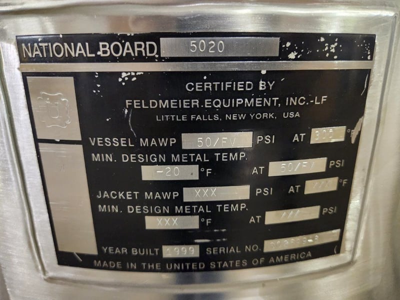 33 gallon Feldmeier, Receiver, Stainless Steel, 22" diameter x 20 ...