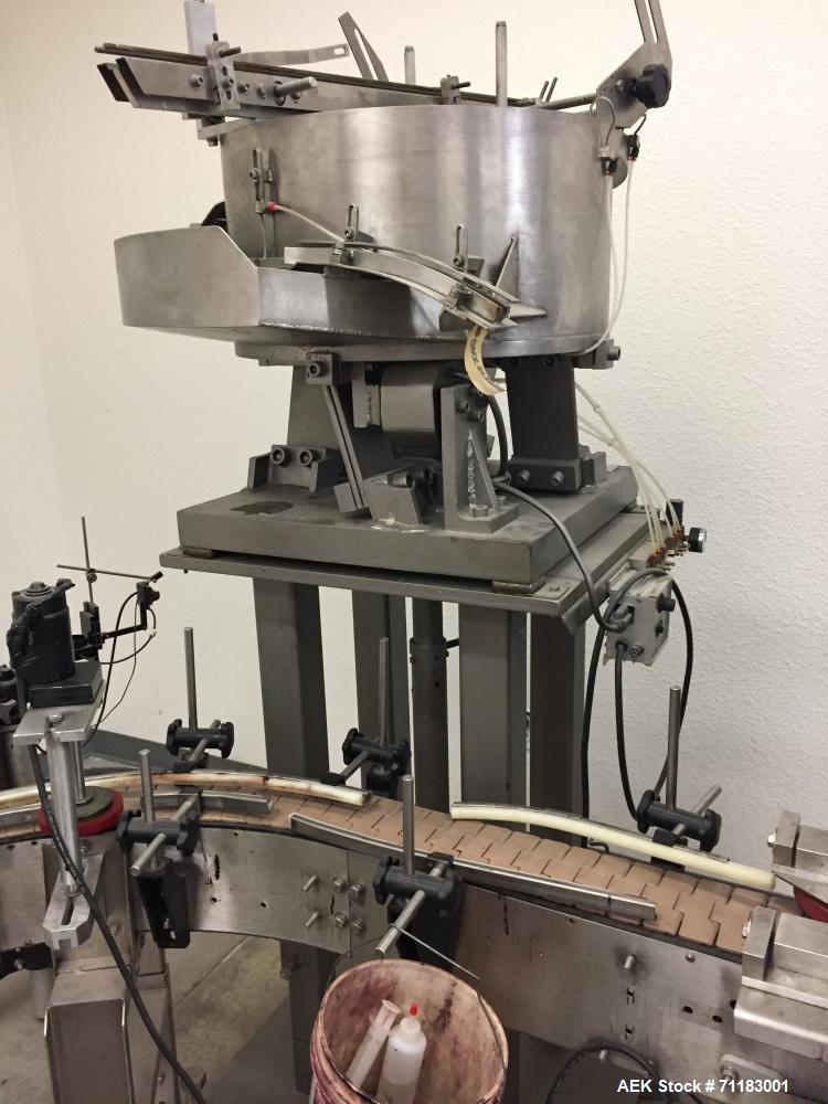 ELF #E-Pak, Tri-Filler Complete Line, rotary feed & accumulation tables ...