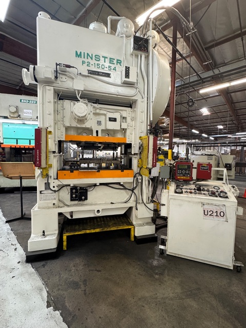 150 Ton, Minster #P2-150-54 PieceMaker, double crank sngl side press, 6" stroke, 23" Shut Height ...