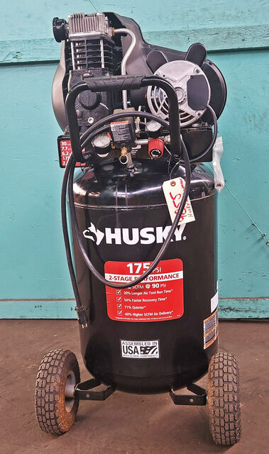 7 scfm, 40 psi, Husky #C304H, Portable Vertical Electric Air Compressor ...