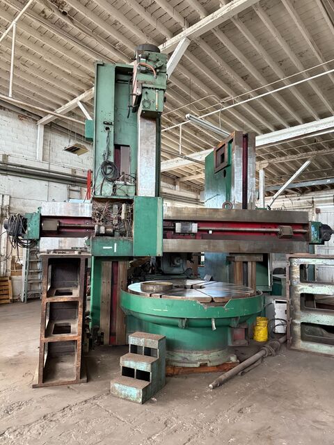 72" Giddings & Lewis #Hypro Dual Ram, CNC vertical boring mill, control ...