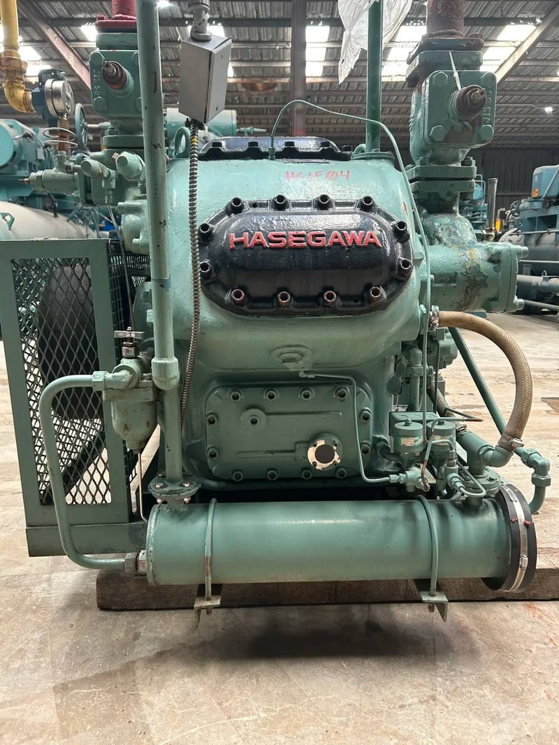 100 HP Hasegawa #VML6A, Ammonia Reciprocating Compressor Package, 6 ...