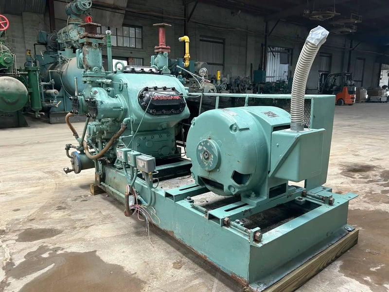 100 HP Hasegawa #VML6A, Ammonia Reciprocating Compressor Package, 6 ...