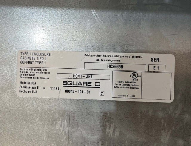 400 Amp. Square D HCN I-Line, Panelboard, 480Y/277 Volts 3PH Panel ...