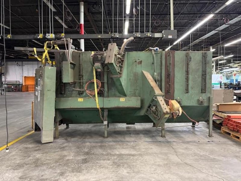 Goff #SB-425, roller conveyor shot blast machine, (4) 25 HP wheels ...