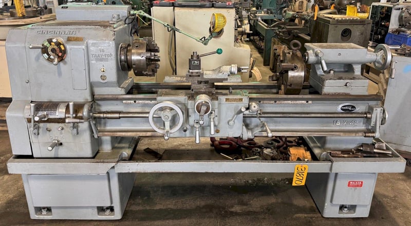 18"/27" x 72" Cincinnati #Tray-top, engine lathe, 3 HP, 10" 6-jaw chuck ...
