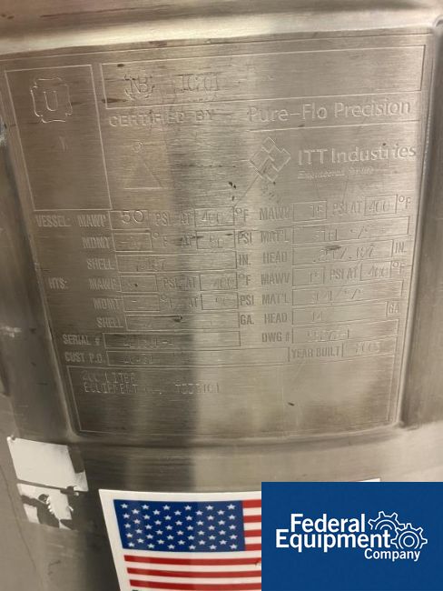 53 gallon Pure-Flo Precision Reactor, Stainless Steel, 200 Liter ...