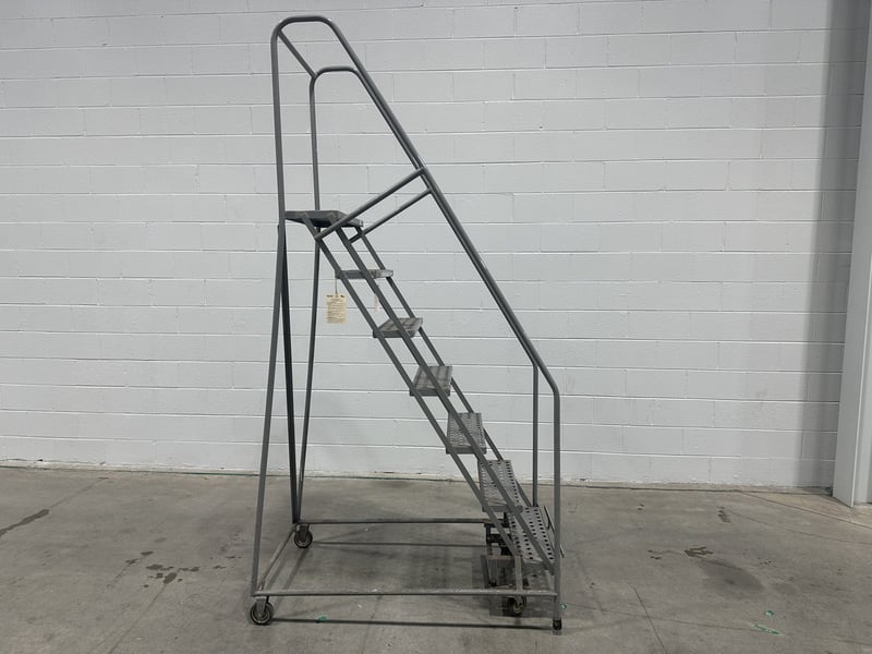 7 Step Cotterman, rolling steel staircase ladder, 450 lb. capacity, 59 ...