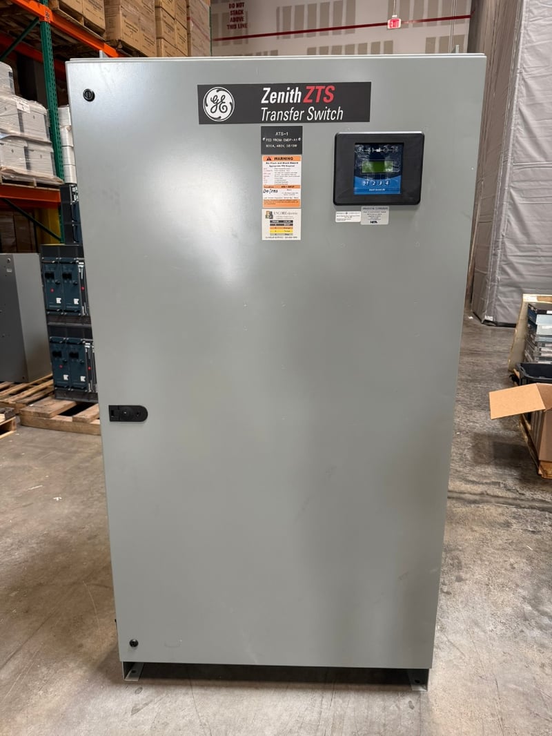 800 Amp. General Electric Zenith ZTS Automatic Transfer Switch ...