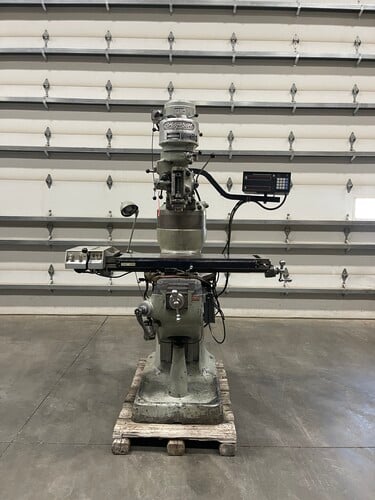 Bridgeport Step Pulley vertical knee mill, 9" x42"table, 1 HP, 2-Axis ...