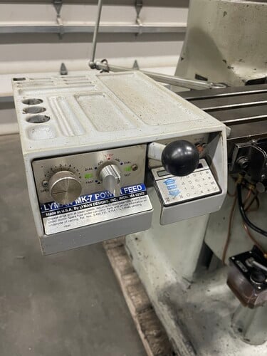 Bridgeport Step Pulley vertical knee mill, 9" x42"table, 1 HP, 2-Axis ...