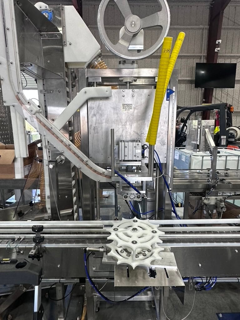 Inline Filling Systems #FOFNT-48, Complete Bottling & Labeling Line, For Spirits, C1D2 Hazardous ...