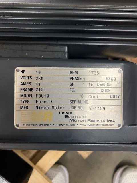 10 HP 1735 RPM U.S. Motors, Frame 215T, TEFC, 230 Volts For Sale ...