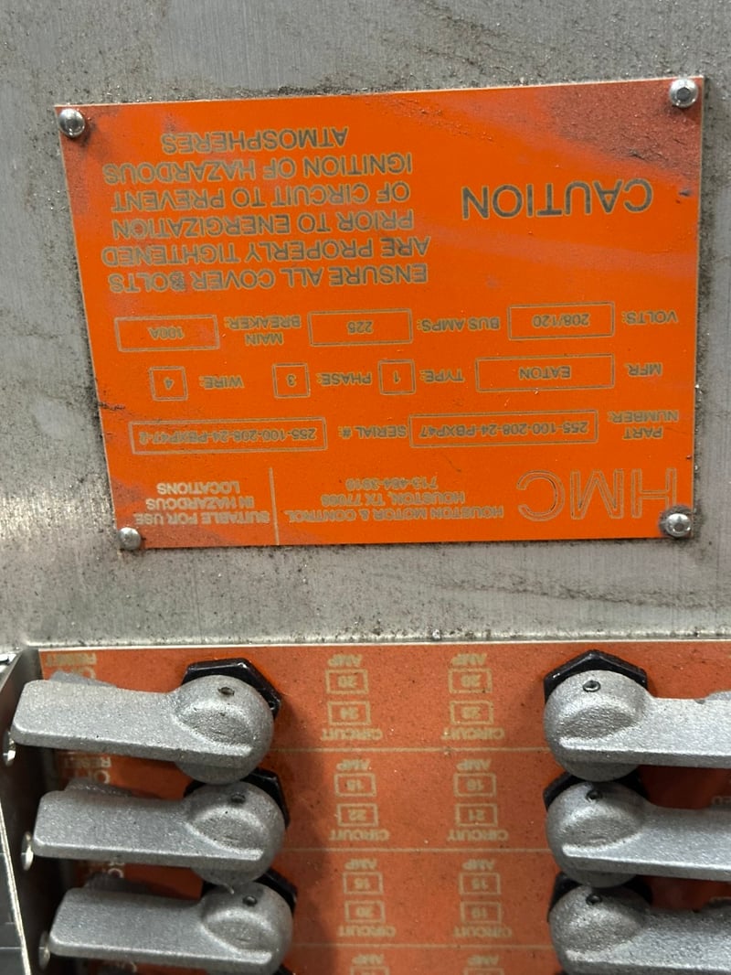 225 Amp. Houston Motor & Control explosion proof panelboard enclosure ...