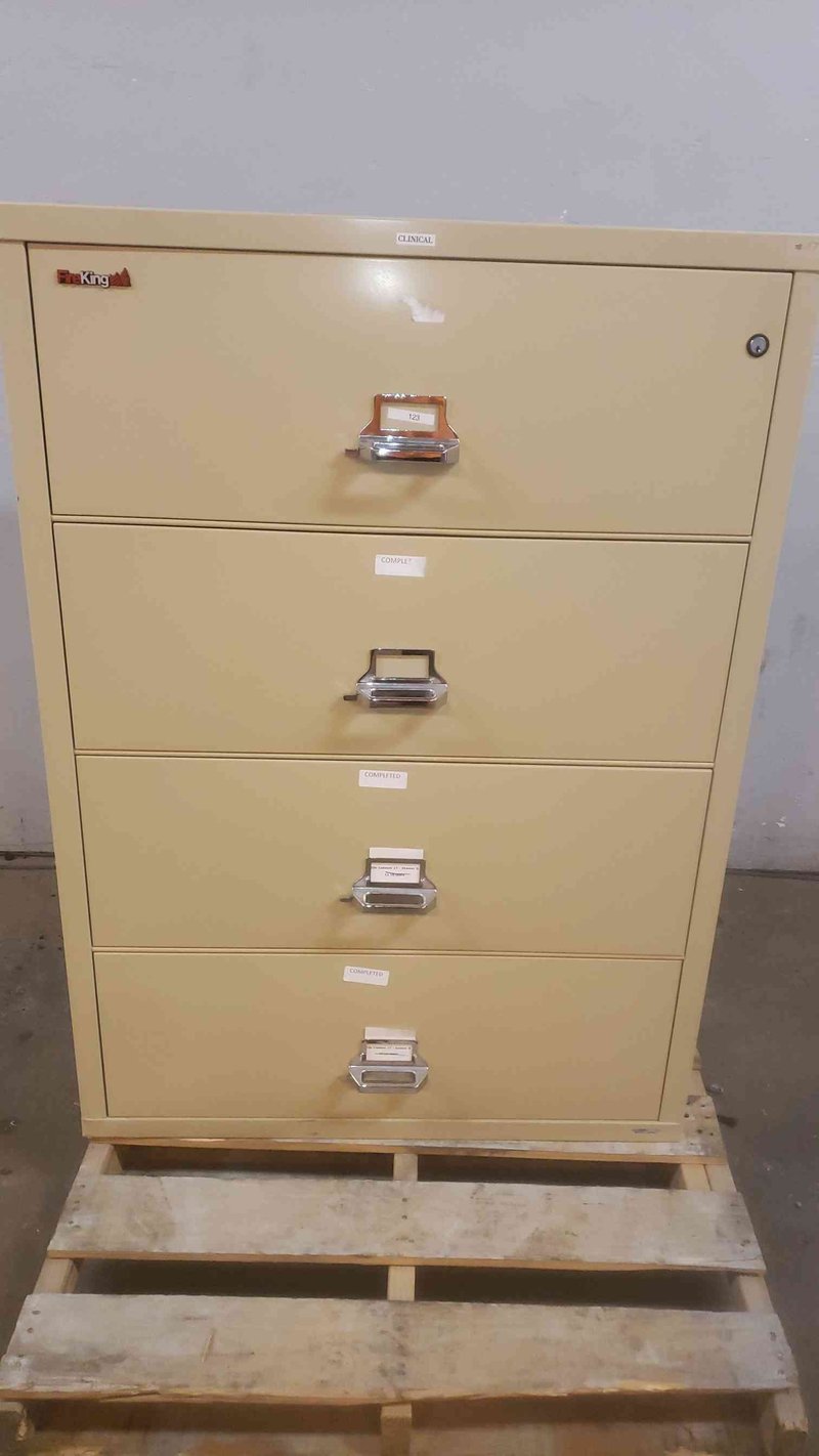38" Fire King, 4-Tier Filing Cabinet, fireproof, keys avail, (6 ...