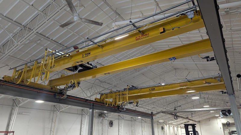 3 Ton, (2 x 3T), R & M, 24' 0" Span, 20' lift, class D, radio, VFD ...