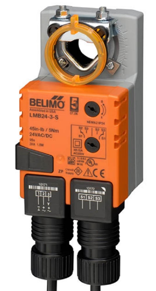 Belimo LMB24-3-S Damper Actuator, 45 in-lb [5 Nm], Non Fail-Safe ...