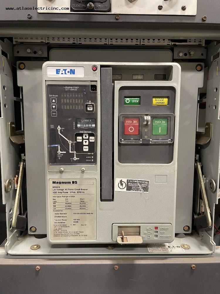 1600 Amps, Eaton #Magnum-DS-LV Switchgear 480 Volts 2 sections with ...