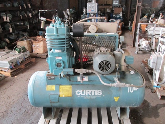 10 HP Curtis, tank mounted air compressor For Sale | Surplus Record