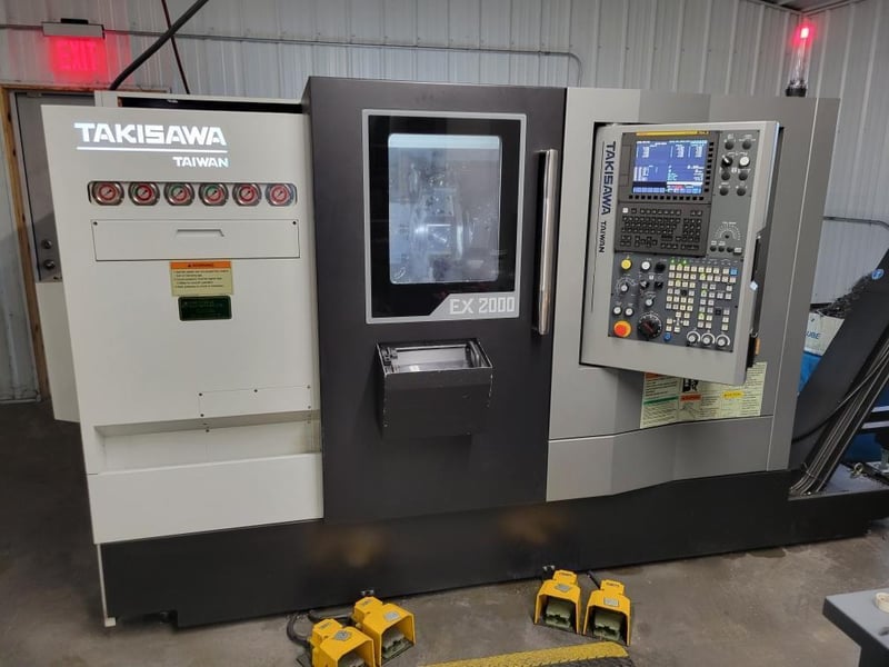 Takisawa #EX-2000YS, turning center, 8" chuck, 2.5" bar, 12 turret, A2 ...