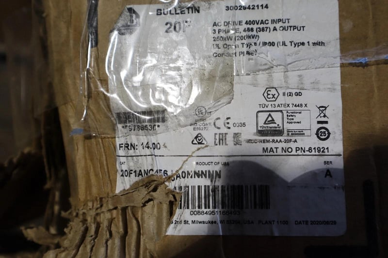 NEW Allen-Bradley Bradley PowerFlex 753 VFD 20F1ANC456JA0NNNNN 350 HP ...