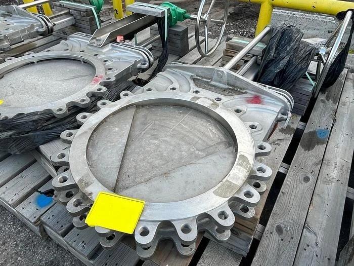 24" EMERSON CLARKSON MANUAL STAINLESS STEEL KNIFE GATE VALVE (NEW SPARE ...