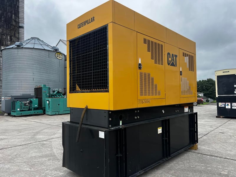 350 KW Caterpillar #3406, diesel generator w/enclosure & base fuel tank, 120/208 Volts, 552 ...