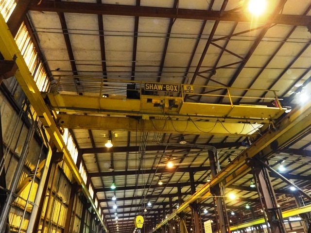 10 Ton, Shaw-Box Class C overhead bridge crane, 35.9' Span, 60" gauge ...