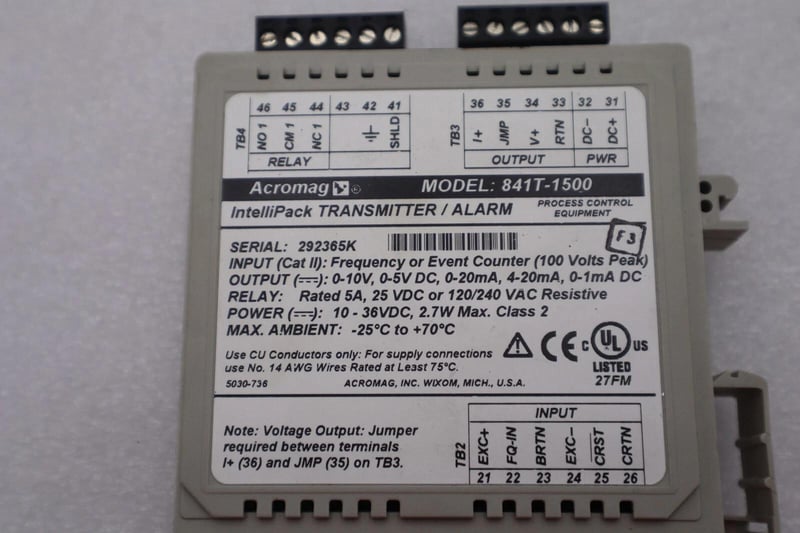 Acromag Transmitter Alarm Model: 841T-1500 Ser. 292365K Caterpillar II New Stock #2664 For Sale ...