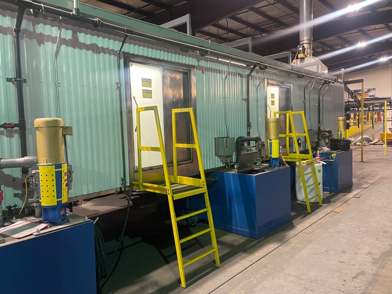 4 Stage Stainless Steel powder Coating System, Nordson, with dry cure ...