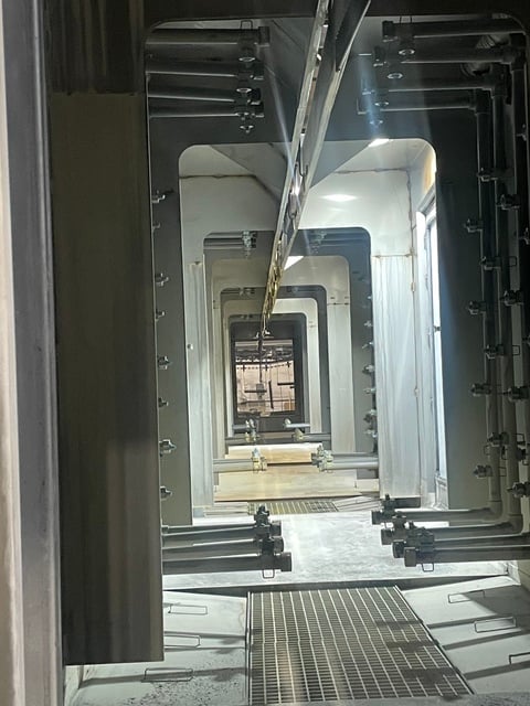 4 Stage Stainless Steel powder Coating System, Nordson, with dry cure ...