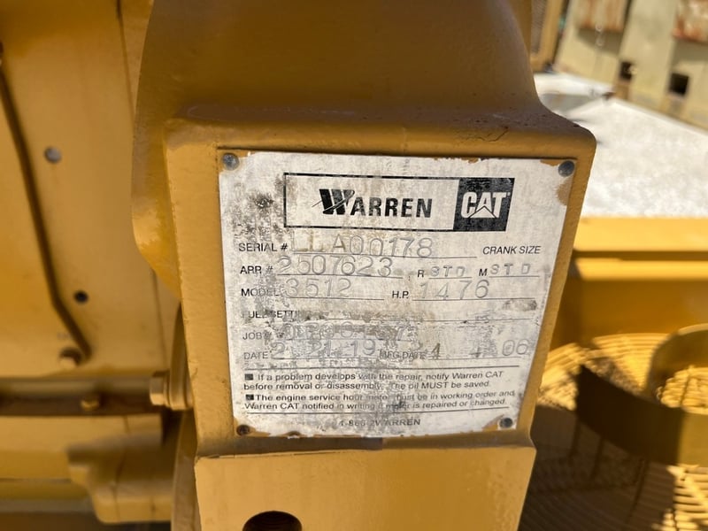 1476 HP Caterpillar #3512C Engine, LLA Prefix, 1200RPM Generator Drive ...
