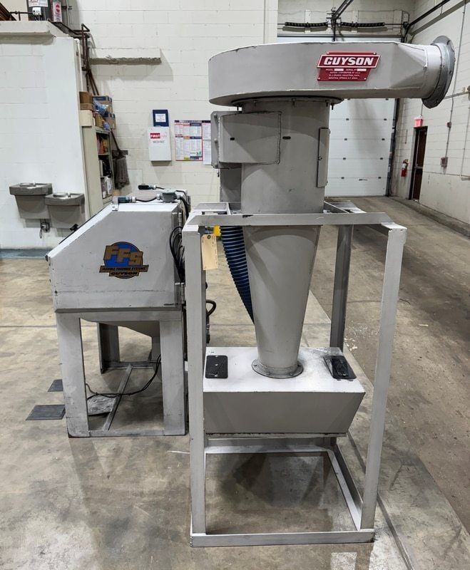 32" x 24" x 19" Guyson #SBP-40, cyclone reclaim 75/12, 750 cfm, safety ...