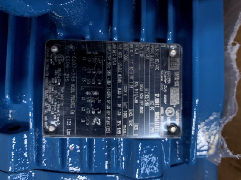 3 HP 1800 RPM Weg, Frame 182TC, TEFC, explosion proof Duel Label, 230/ ...