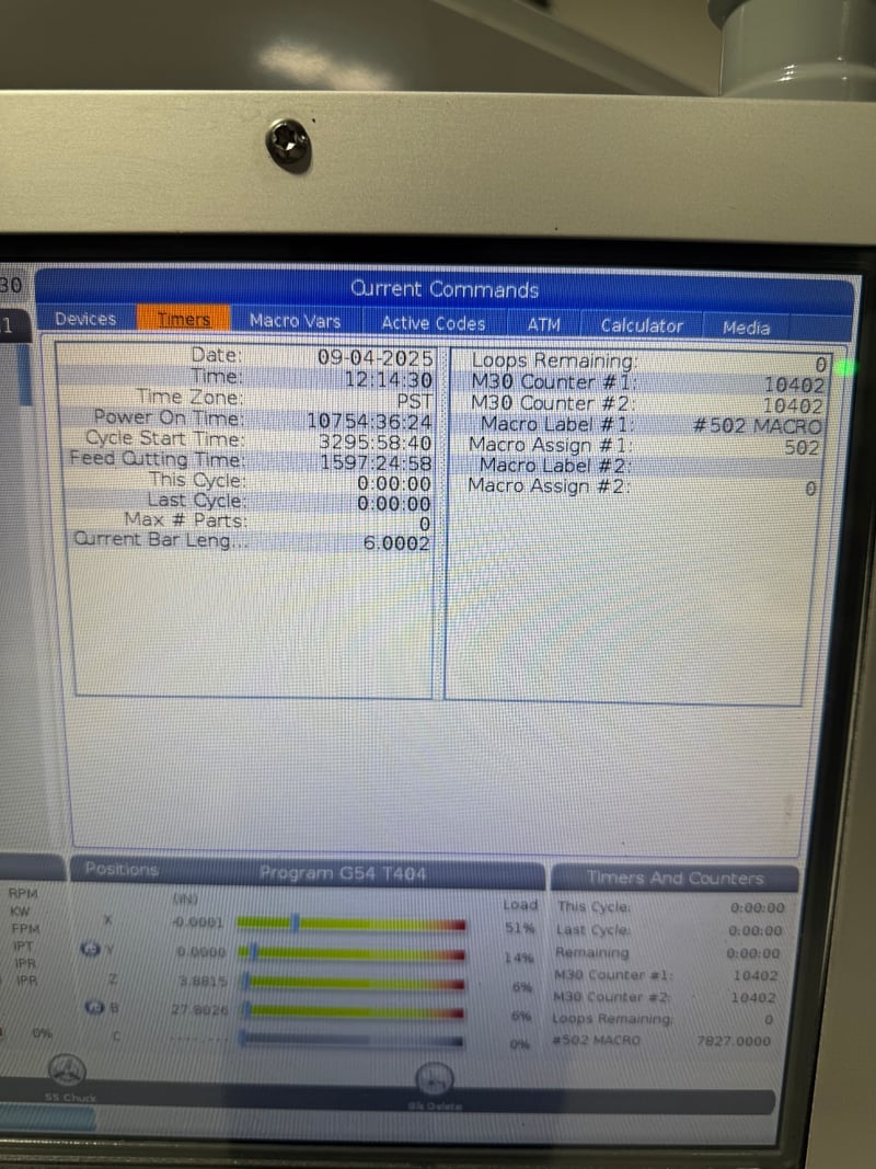 Haas #ST-20Y, CNC lathe, sub spindle, Y-Axis, live tool w/ bar feeder ...