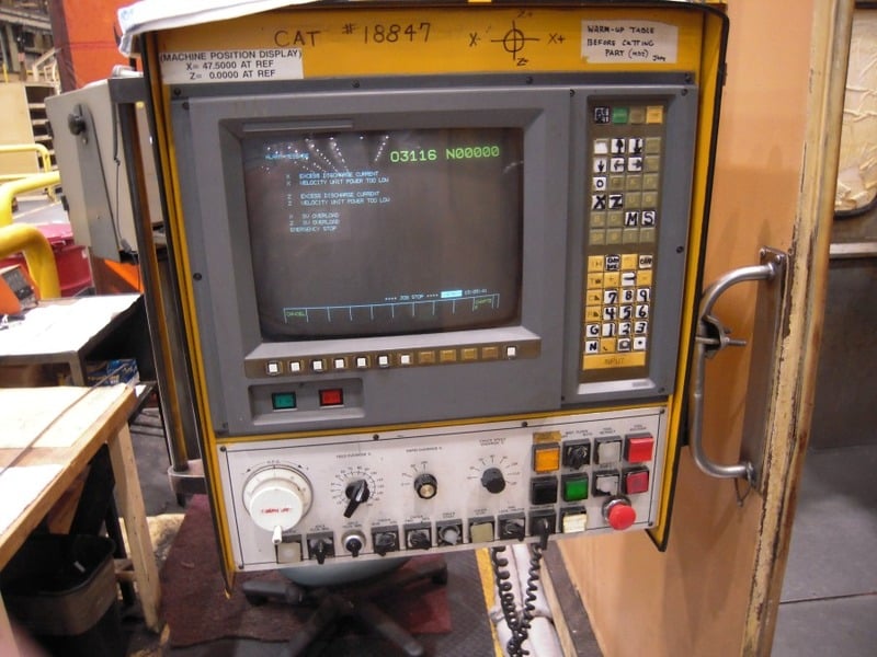 76" Bullard #Dynatape, Precision turret, 4-Jaw, Fanuc 15T, 58" under ...