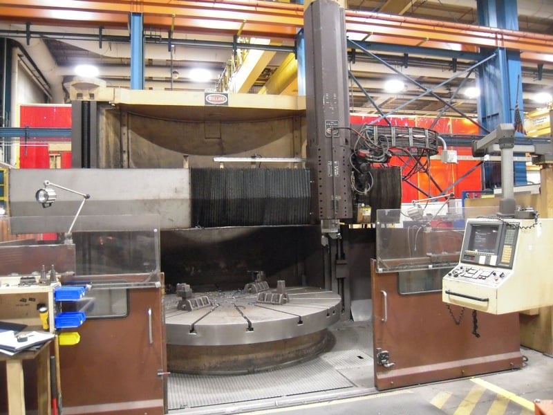 124" Bullard #Dyn-Au-Tape, power index ram head,plain table, 80" U/R ...