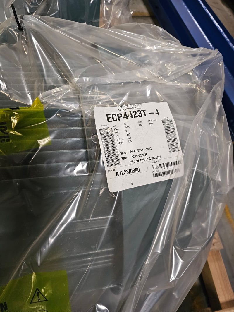 200 HP 885 RPM Baldor, Frame 449T, TEFC, 460 Volts, Model ECP4423T-4 ...