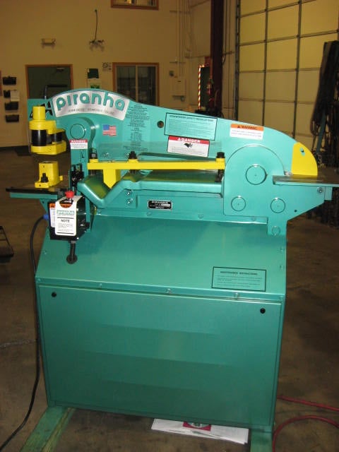 3" x 3" x 3/8" Piranha #P50, 50 ton, shear 13" x 1/4" & 6" x 3/4", 5 ...