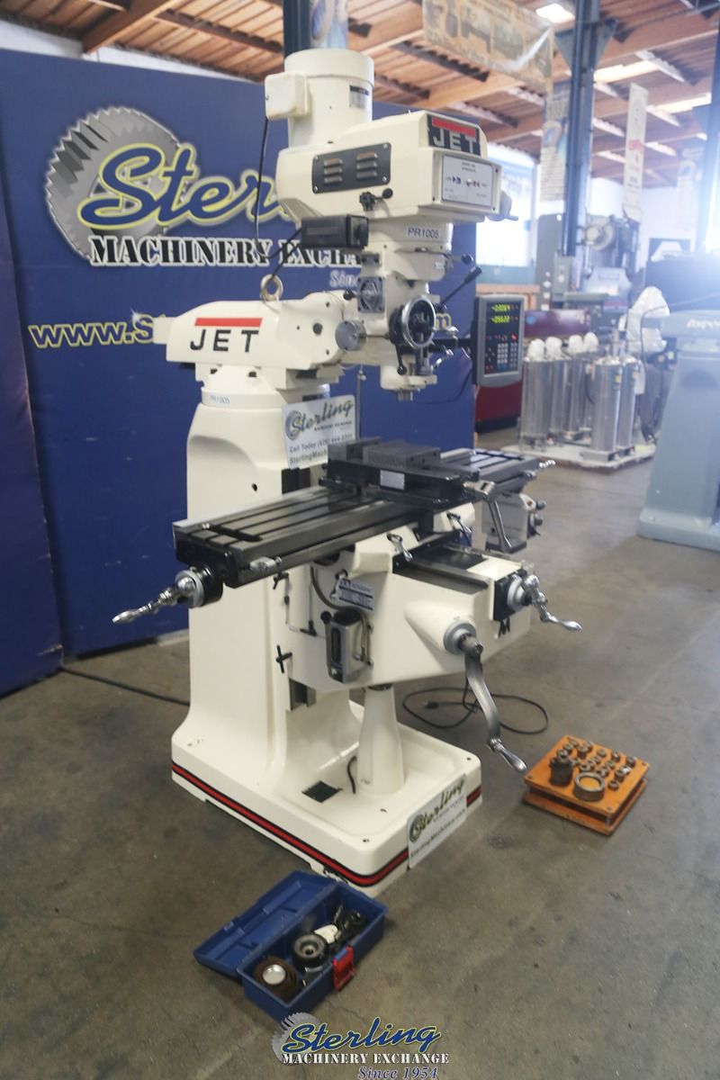 Jet #JTM-4VS, vertical mill, 9" x49" tbl., 3 HP, 34" X, 12" Y, 14.5" Z ...