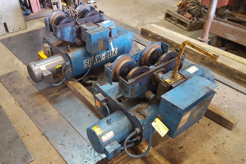 5 Ton, Shaw-Box #700 Series, wire rope hoist, motorized, 26' lift, 230/ ...
