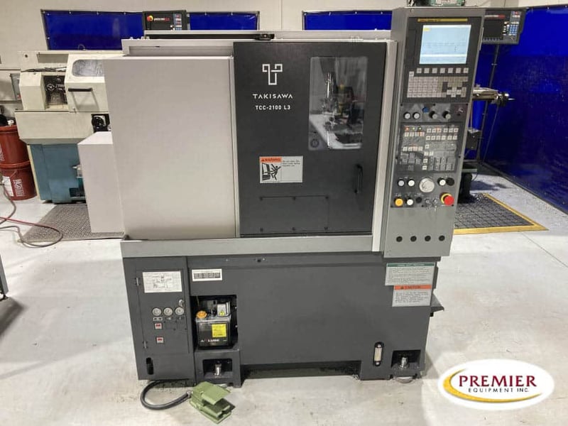 Takisawa #TCC-2100-L3, CNC turning center, Fanuc 0iTF, 8" chuck, 2" bar ...
